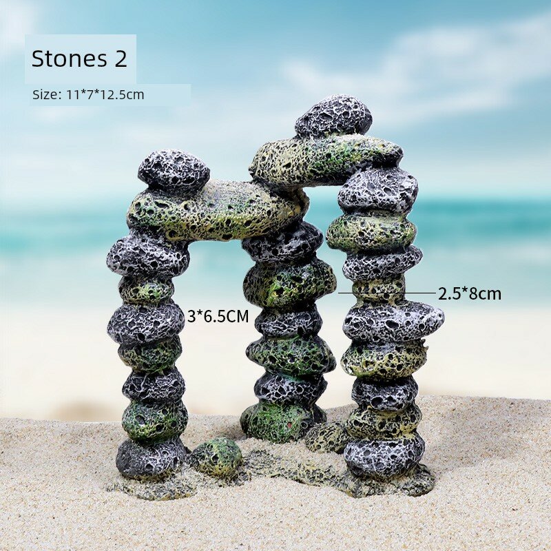 Искусственный камень для аквариума, набор для ландшафтного дизайна, имитация каменной горки, укрытие-пещера для рыб и