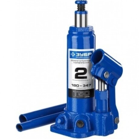 Домкрат бутылочный гидравлический ЗУБР 2т, 180-347 мм Профессионал (43060-2)