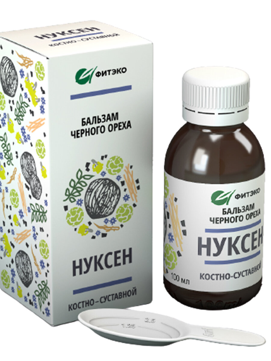 Фитэко, бальзам нуксен костно-суставной 100 мл. с ложечкой в комплекте