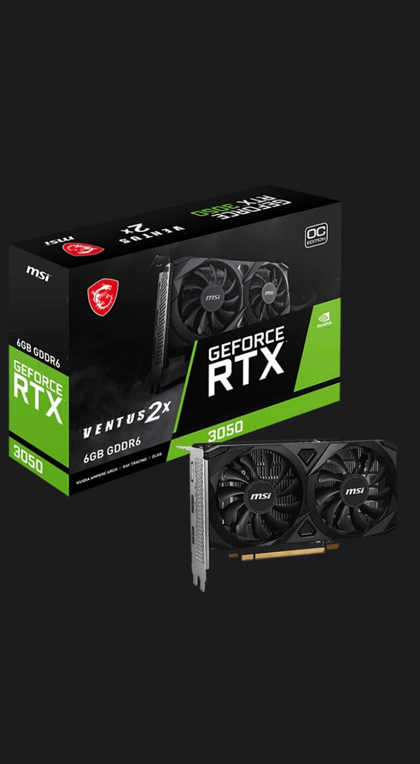Видеокарта Msi GeForce RTX 3050 VENTUS 2X E OC 6G
