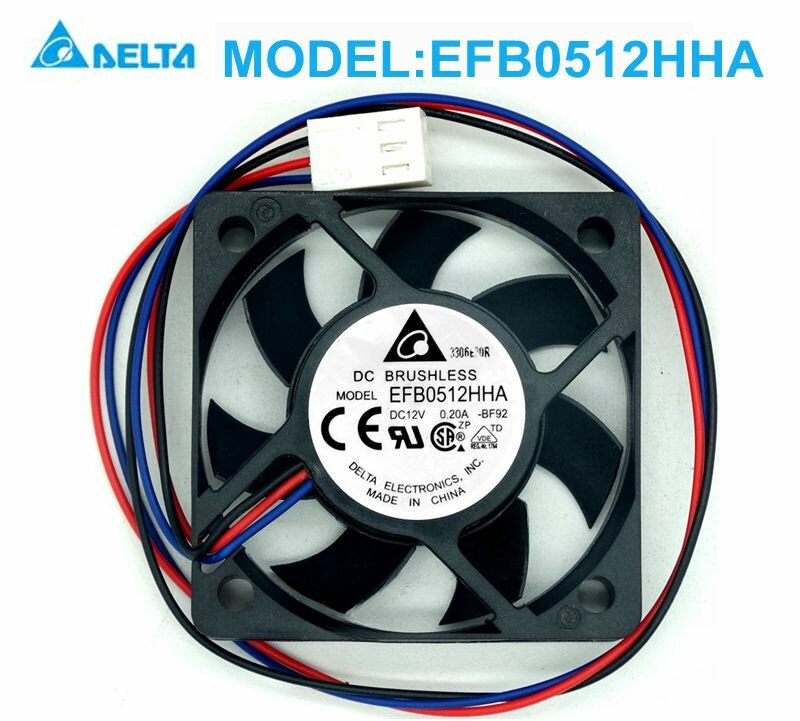Осевой Вентилятор DELTA EFB0512HHA DC12V 0.20A 50*50*10MM Три Линии