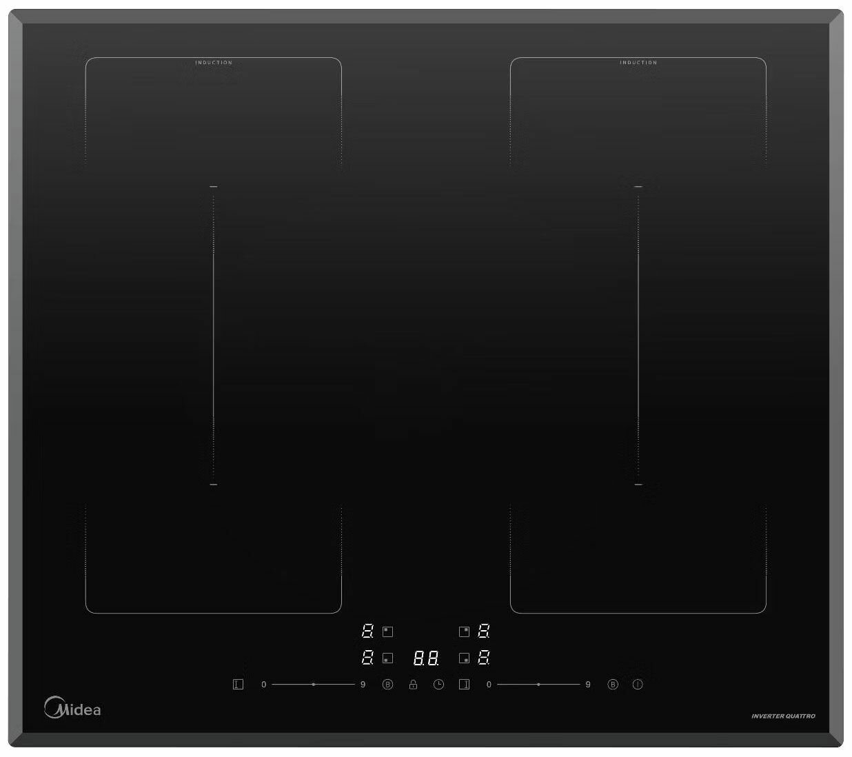 Варочная панель Midea MIH67781F инверторная, 4 индукционные конфорки, 2 Flex зоны, слайдер