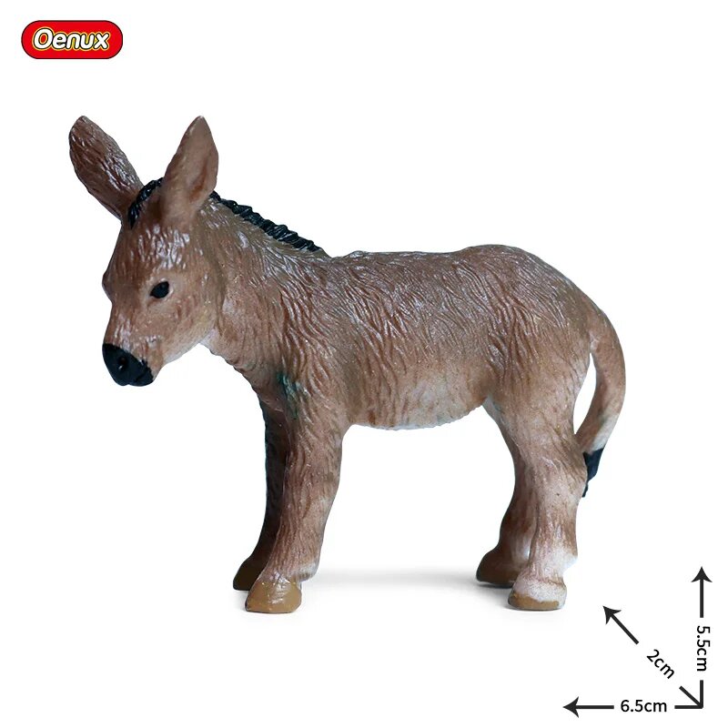 Фигурка Oenux Ослик, коричневый, animal model 11