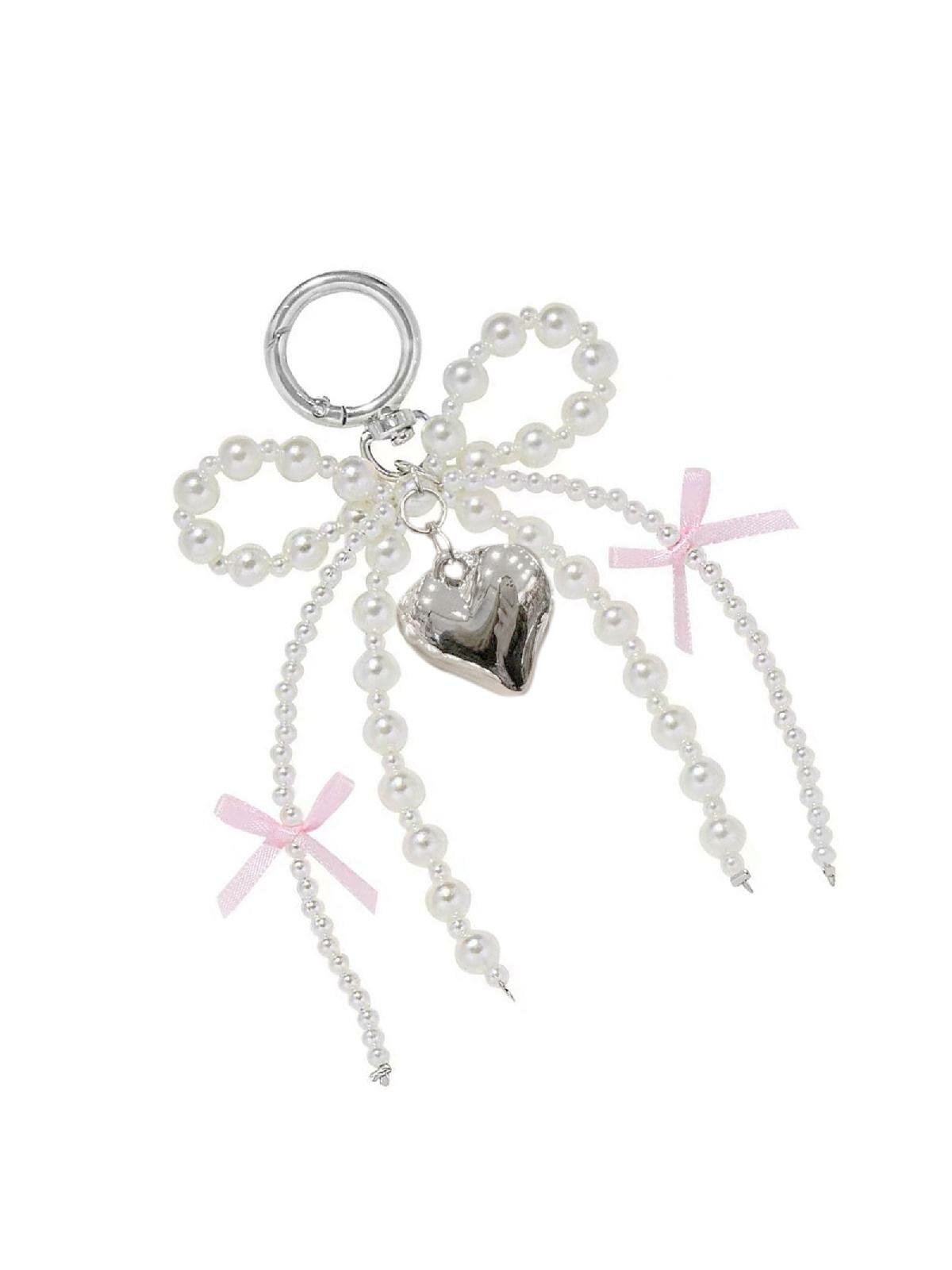 Подвеска с жемчужным бантиком в виде любви