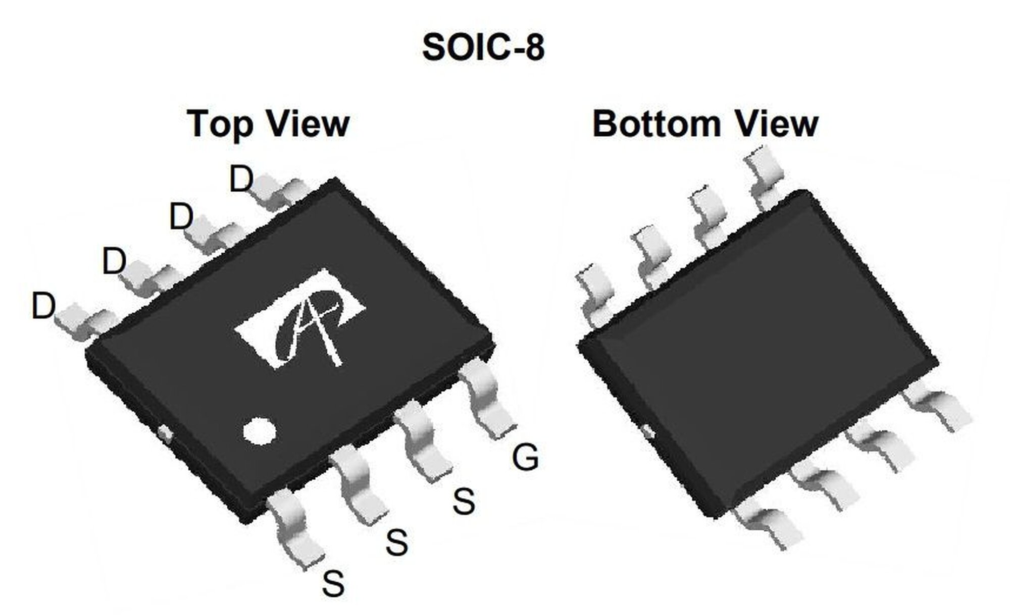 Микросхема AO4407 P-Channel MOSFET 30V 12A SO-8