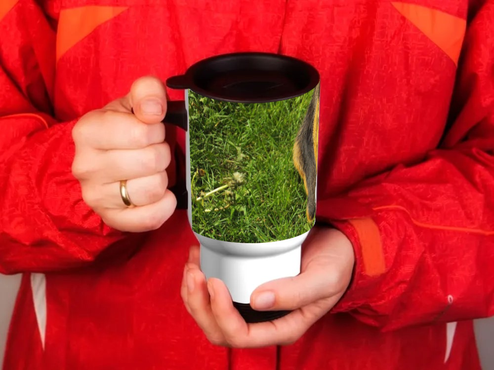 Тремокружка для авто с принтом "Щенок бигля, гончая, собака" 0.5 л.