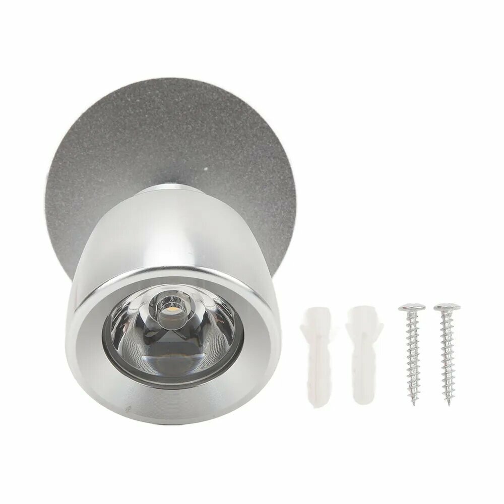 LED лампа для чтения 12-24V, теплый свет, серебристая