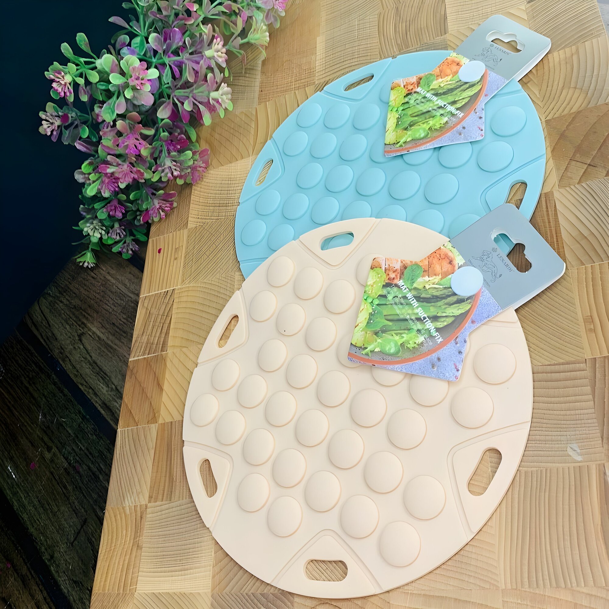 Силиконовый коврик под горячее 17 см. Подставка под горячее круглая Lenardi, цвет микс