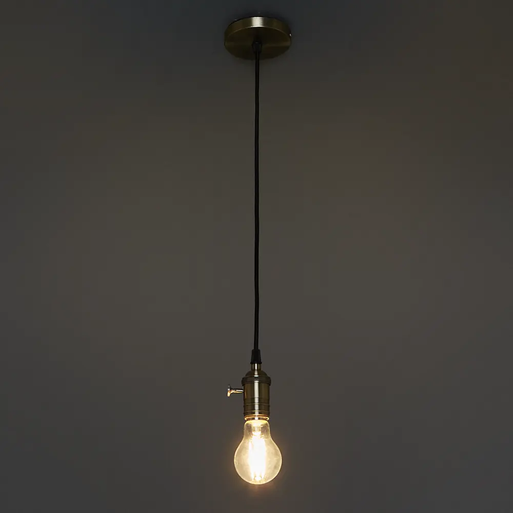 Патрон декоративный шнур 1 метр E27 цвет бронза