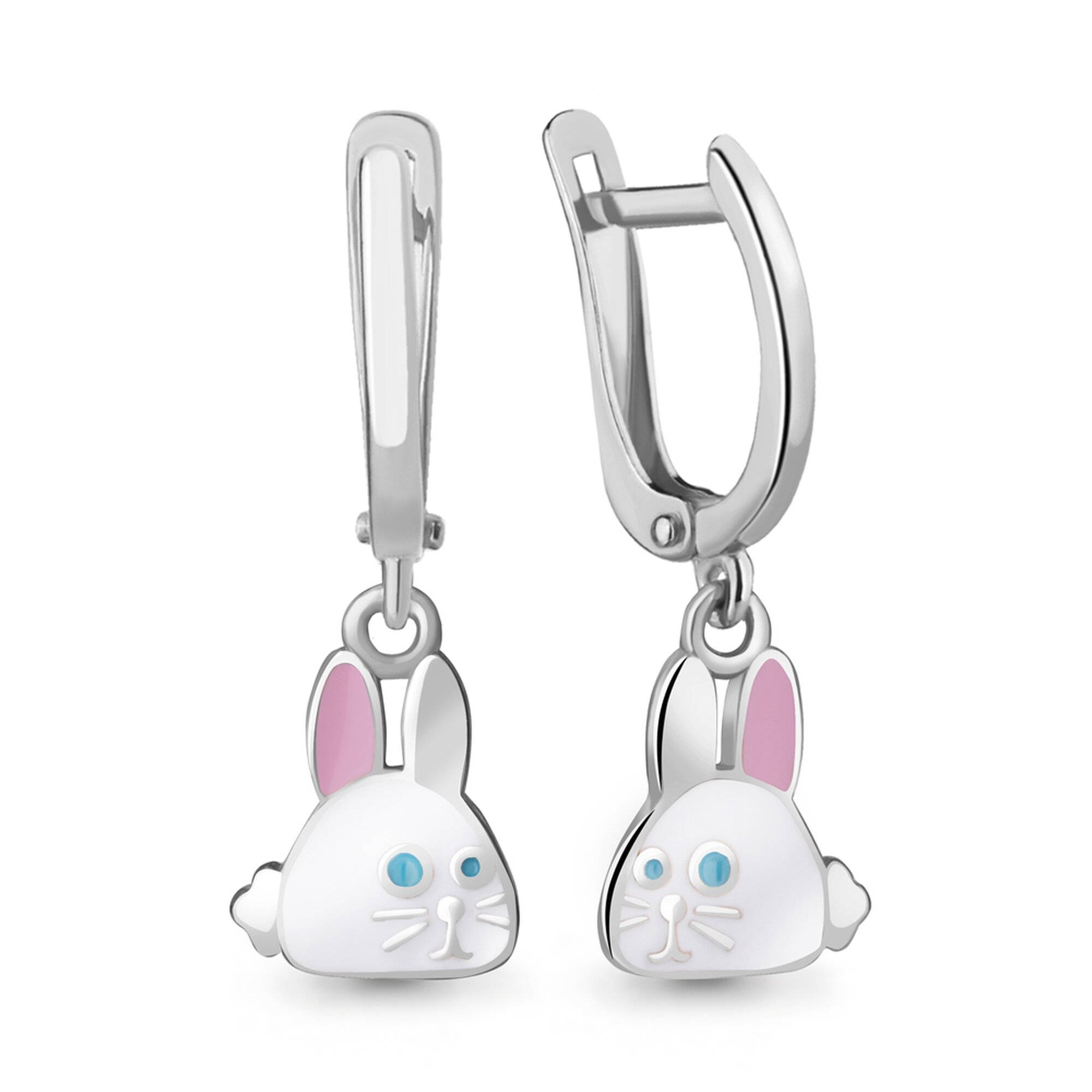 Серьги, серебро, 925 проба, родирование, эмаль