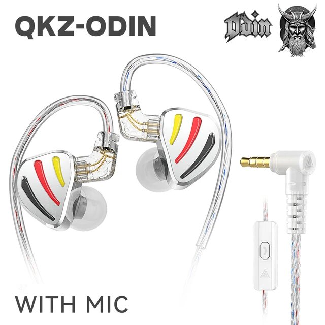 Наушники QKZ HiFi с мониторингом вокала, 3-уровневой регулировкой тембра, металлическими вставками с мощными басами, динамическим драйвером, подходят для спортивной музыки, оснащены D-Fi-подсветкой.