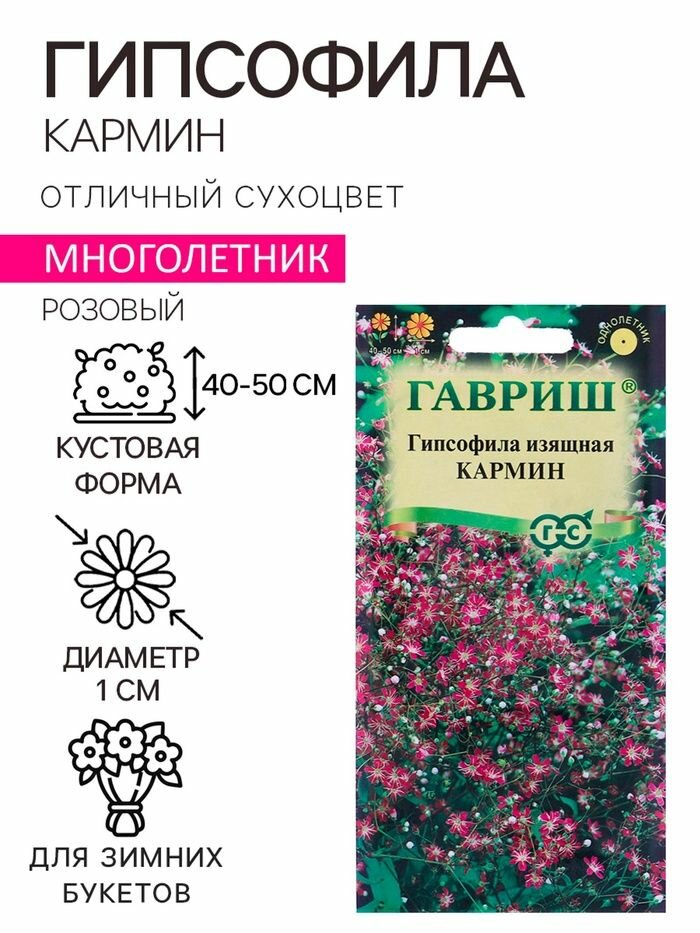 Семена цветов Гипсофила изящная Кармин, 0.1 г, неприхотливый однолетник . Гавриш .