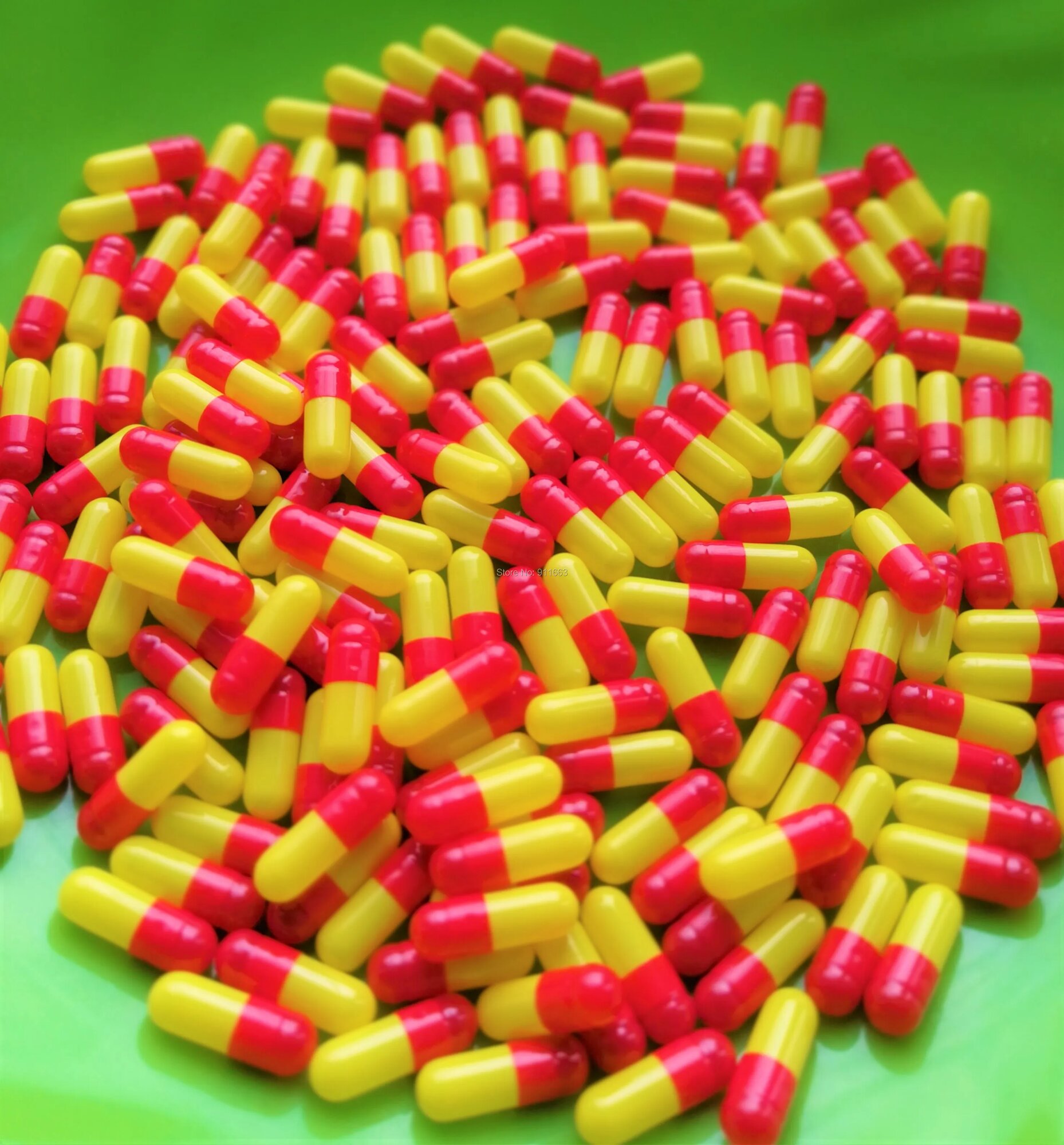 Пустые желатиновые капсулы SUNNYPK размер 4 seperated capsule, Red Yellow