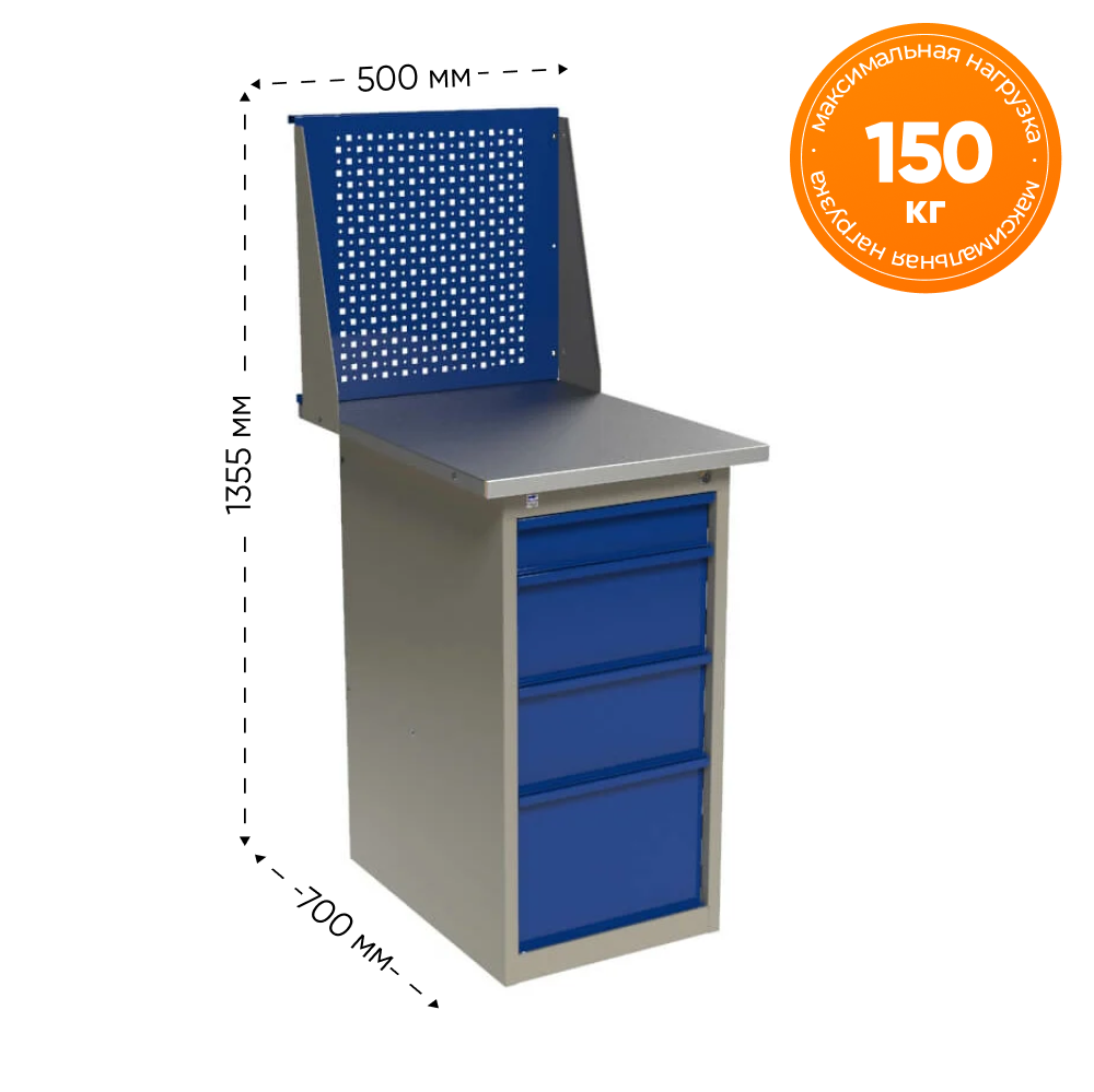 Верстак-мини слесарный Ironmebel металлический ML4 с экраном