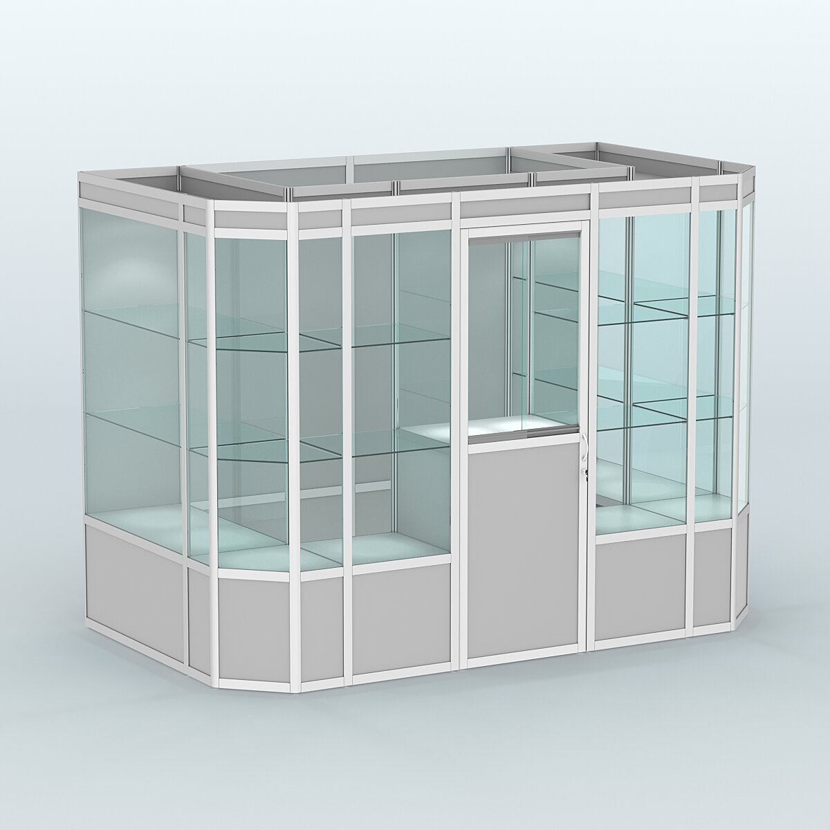 Павильон из профиля пристенный №10а (4,05 кв. м), Серый