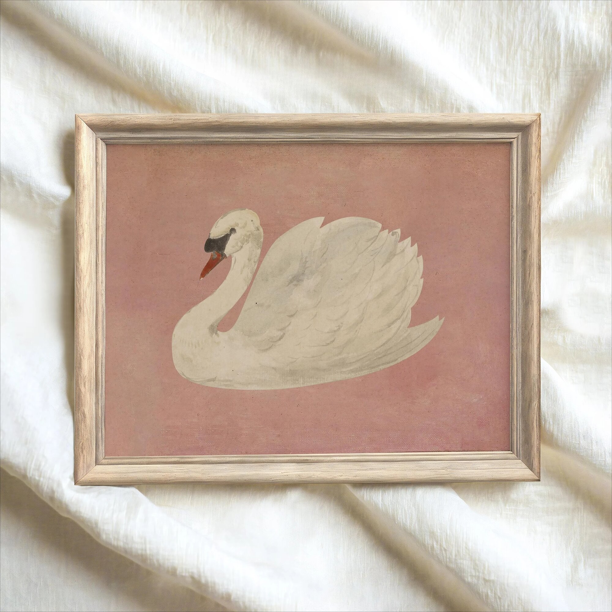 Живопись «Белая Бабочка и Лебедь» WO-195-8, 20X30cm Unframed