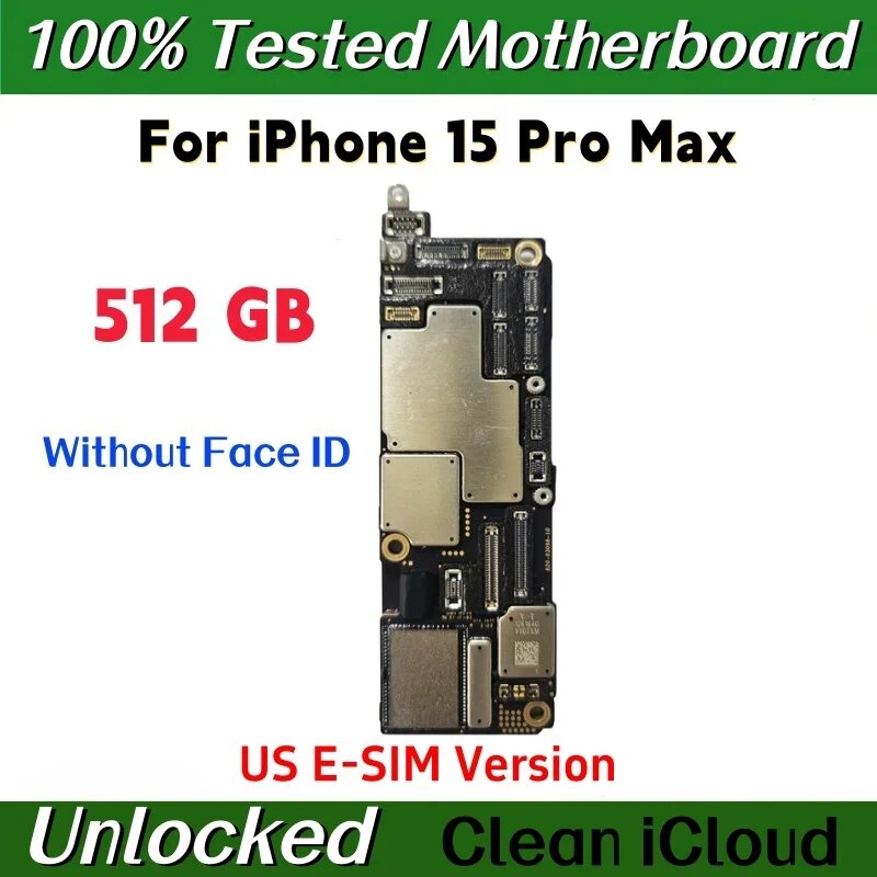 Разблокированная материнская плата для iPhone 15 Pro Max/15 Plus с/без Face ID, чистая, без iCloud, замена основной платы