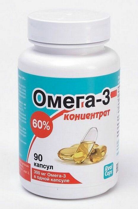 Биологически активная добавка RealCaps омега-3 концентрат, 90 капсул по 500 мг