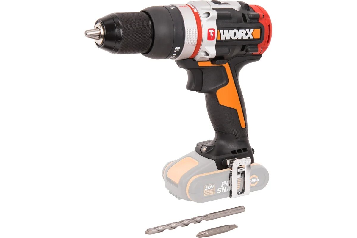 Дрель-шуруповерт аккумуляторная Worx WX354.9, без АКБ и ЗУ, 60 Нм, 20 В