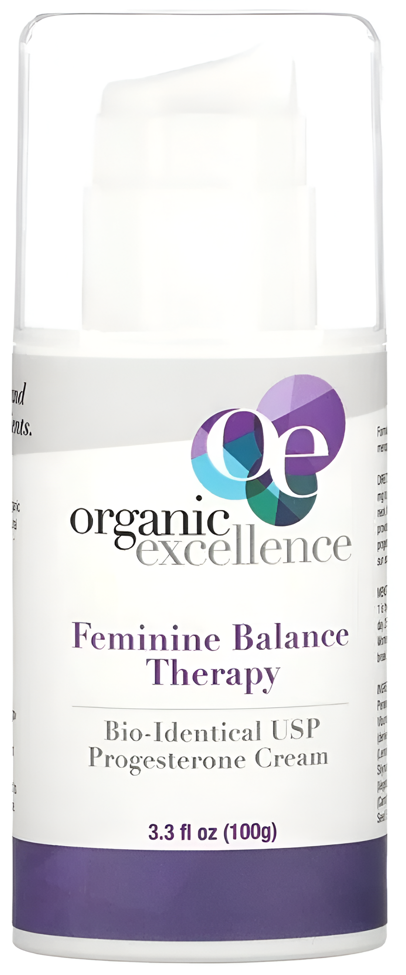 Organic Excellence, Feminine Balance Therapy, крем с прогестероном, прогестерон, с биоидентичным прогестероном USP, 100 г