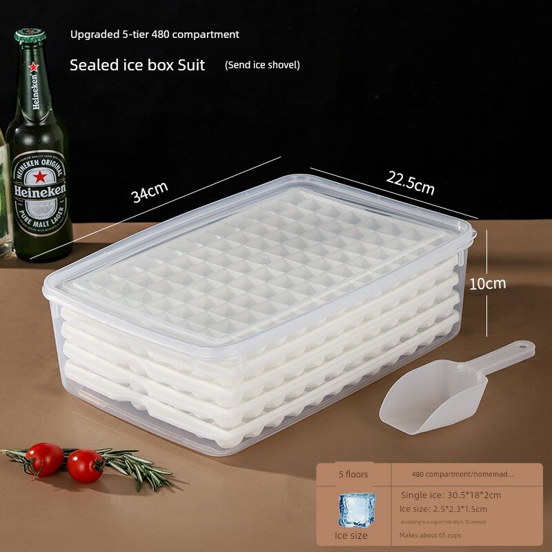 Формы для льда, ледогенераторы, лотки для льда, контейнеры для хранения льда, большой объем, большой размер Пятислойная