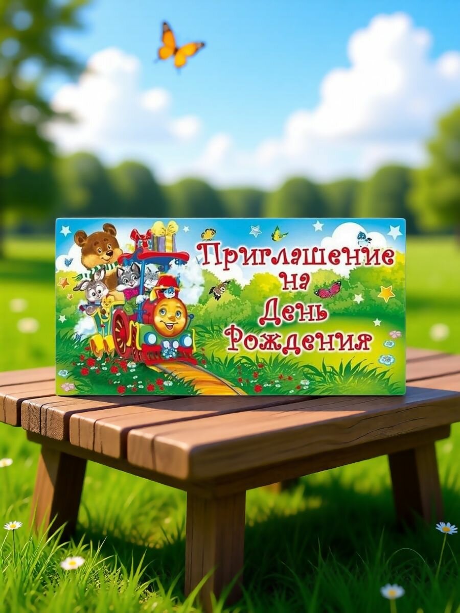 Приглашения на День Рождения Паровоз, 10 шт