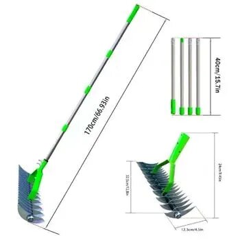 Скарификатор самоходный для ухода за газоном, ширина 32 см, стальные зубья, зеленый