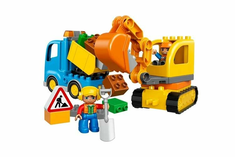 Конструктор LEGO DUPLO унисекс 10812 Грузовик и гусеничный экскаватор, 300 деталей