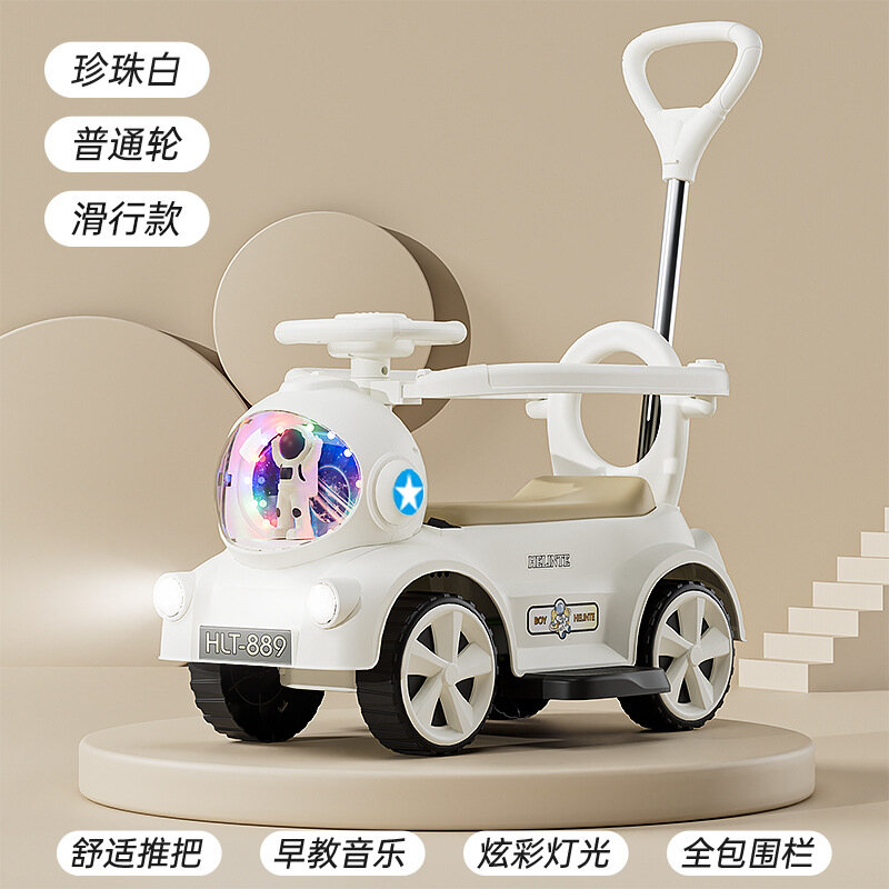 Детский электромобиль для детей 1-6 лет, четырехколесный электросамокат в стиле космонавта, детская игрушка-каталка с поворотным механизмом, тележка.