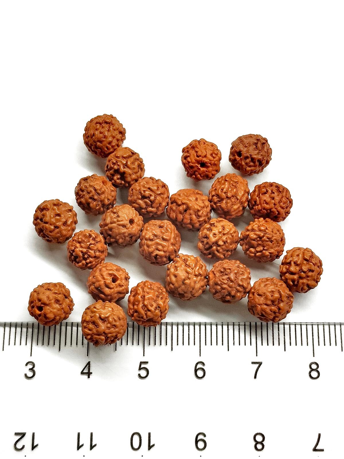 Бусина Рудракша светло-коричневая Пятиликая 0001061 шарик 8 мм, цена за 2 шт.