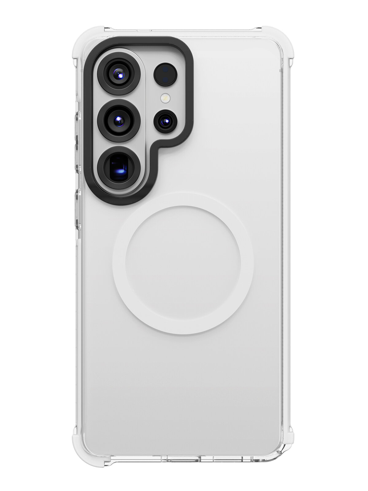 Чехол Uniq на Samsung Galaxy S26 Ultra, Combat с усиленной защитой, с магнитами MagSafe, прозрачный/белый