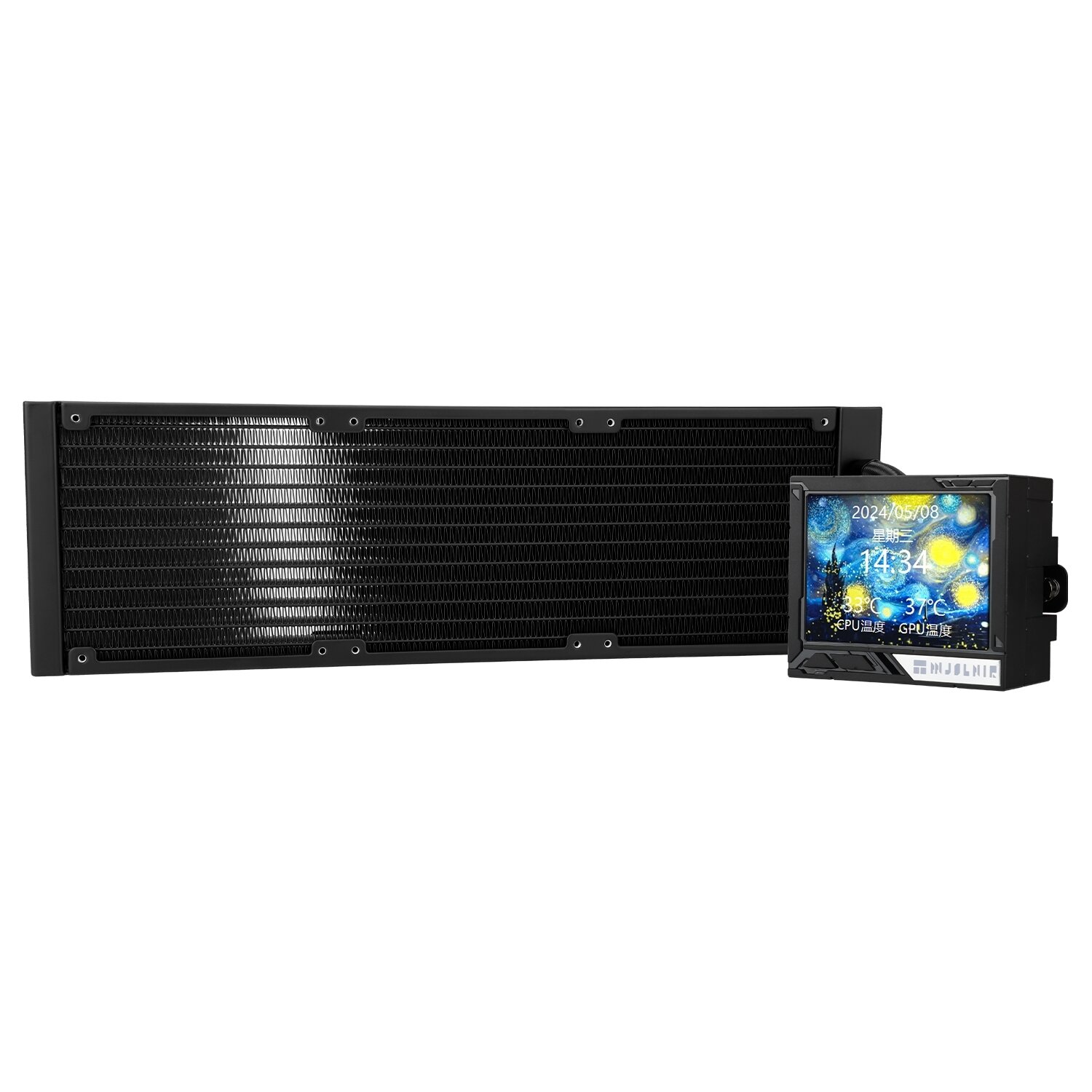 Система охлаждения Thermalright Mjolnir Vision Black 360, для процессора, дисплей, чёрная