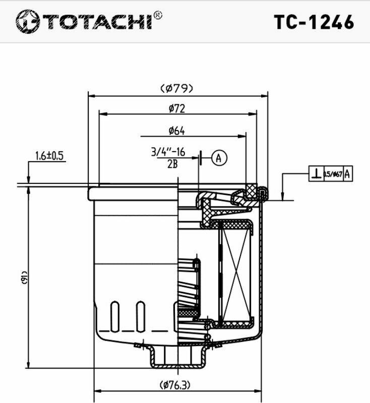 Фильтр масляный TOTACHI TC-1246 Vag