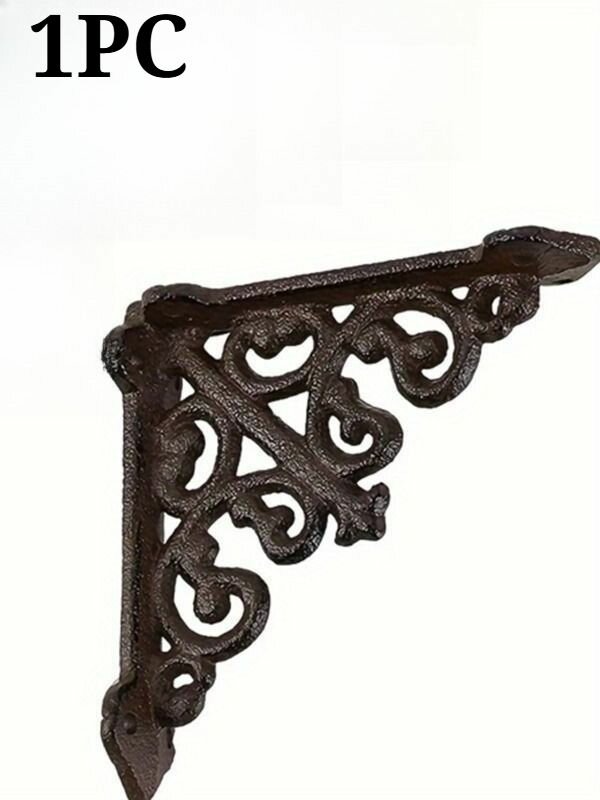 Классический чугунный кронштейн для полки, тяжелый настенный, размер 100x100 мм, античное литье, нагрузка до 100 кг, 1 шт