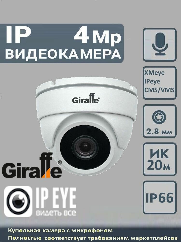 IP камера для ПВЗ озон/wb (GF-IPVIR4305MP2.0 v2) металл 4Mp, Встр. микр, PoE, IPEYE