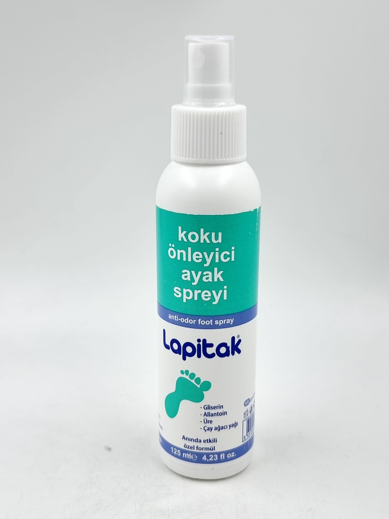 Дезодорант спрей для ног Lapitak против запаха с маслом чайного дерева и мочевиной, 125 мл (Турция)