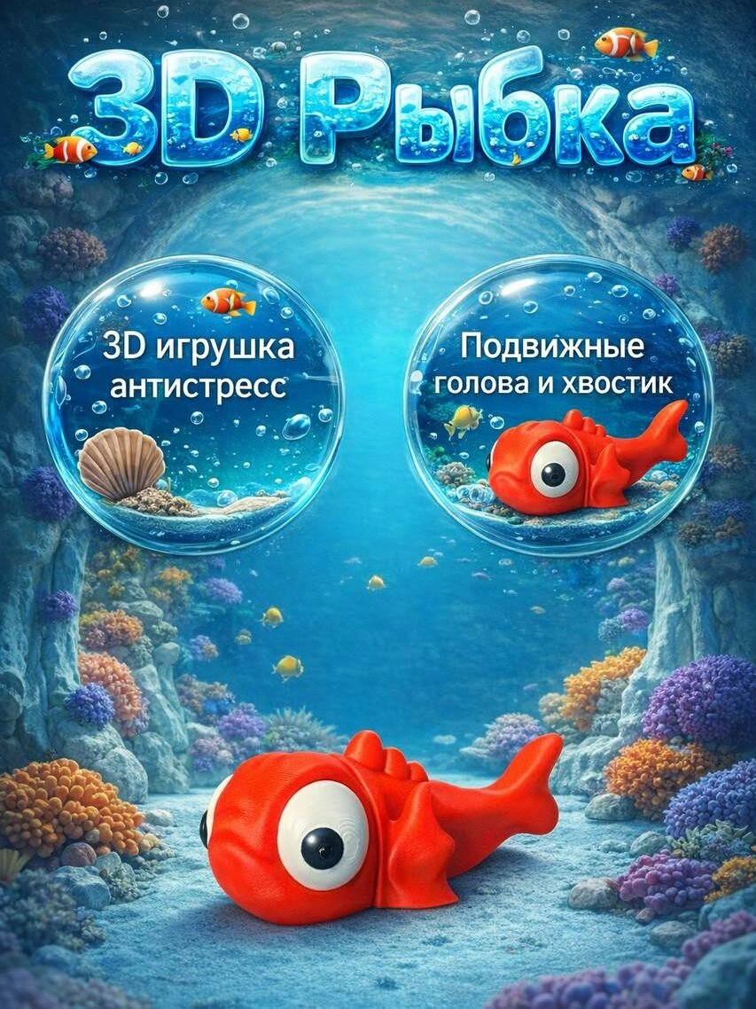 3D игрушка антистресс Рыбка