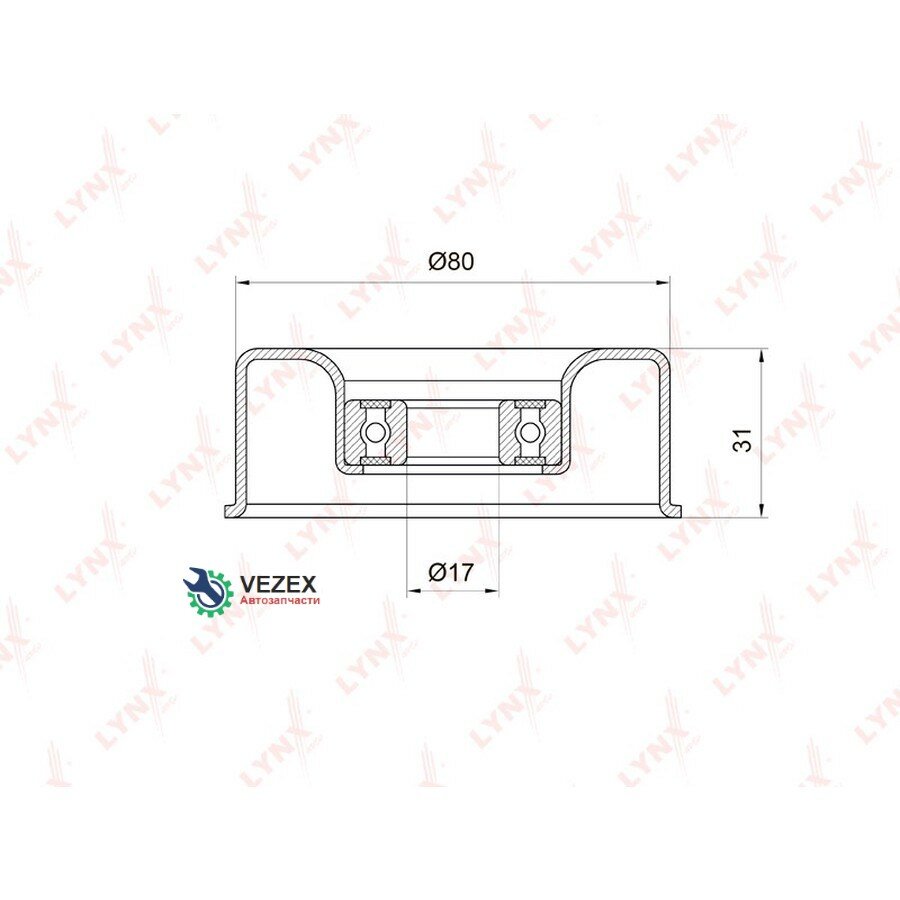 LYNXAUTO PB-5016 Ролик натяжного механизма / приводной подходит для NISSAN Primera(P12) 2.0 02 / Teana(J31) 2.0 03-06 / X-Trail(T31) 2.0-2.5 01, RENAULT Koleos 2.5 08 PB-5016