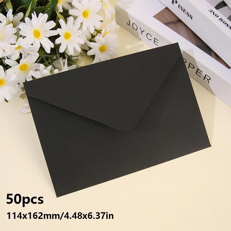 Бумажные конверты QKX 114x162 мм Черный, 50pcs 114x162mm A