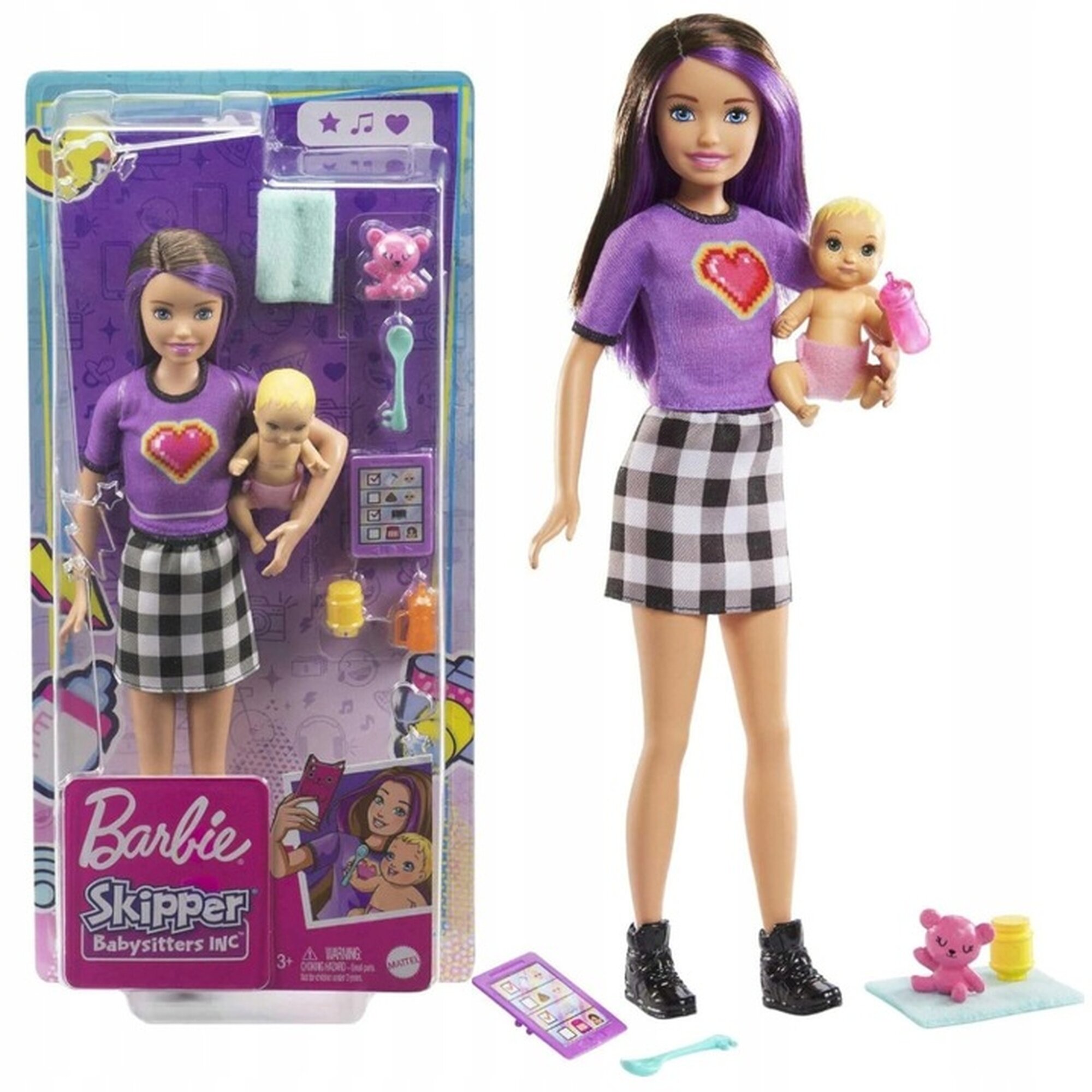 Игровой набор Mattel Barbie Skipper Babysitter - Барби Скиппер с младенцем + аксессуары - Барби GRP11