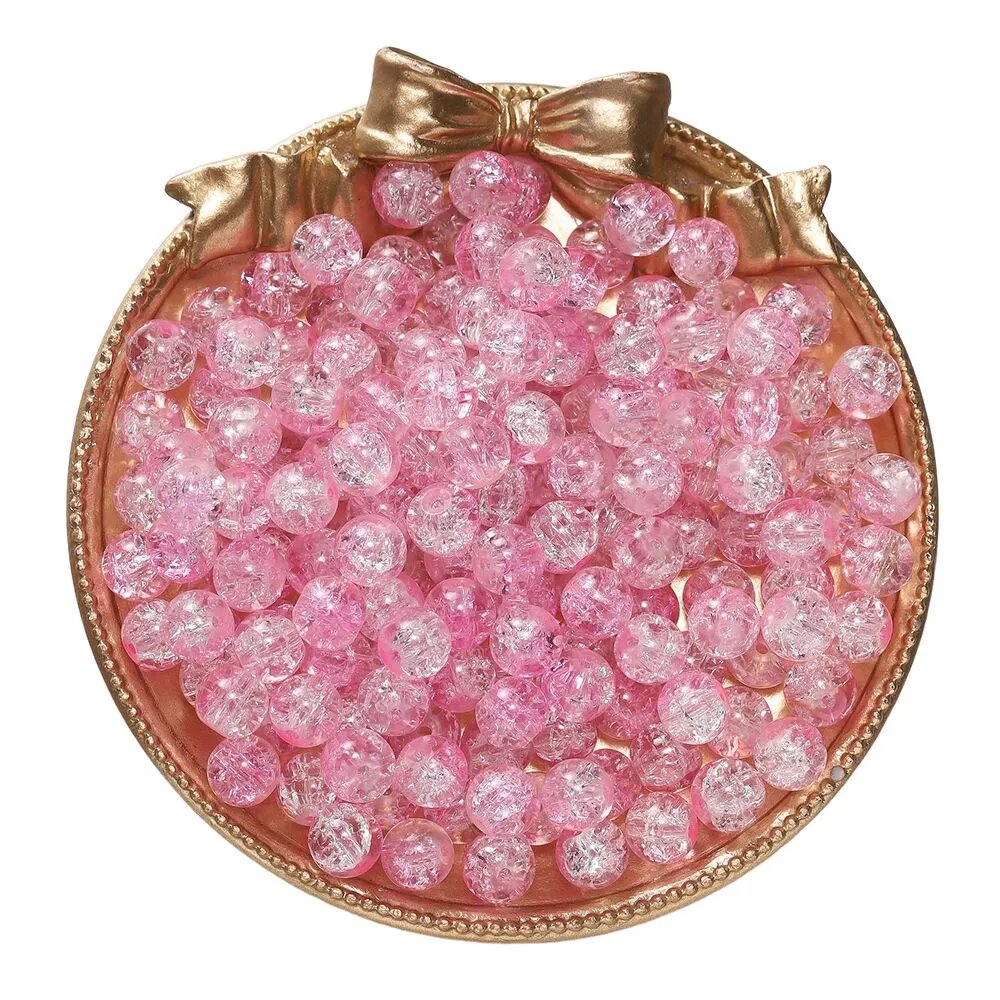 Бусины из битого стекла ассорти, 7*8 мм, 50 шт, цвет розовый. Для рукоделия и создания украшений