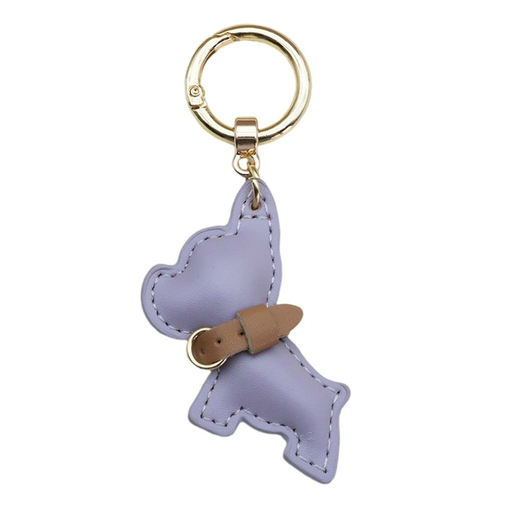 Брелок-подвеска в виде французского бульдога, Фиолетовый - Золотистый цвет