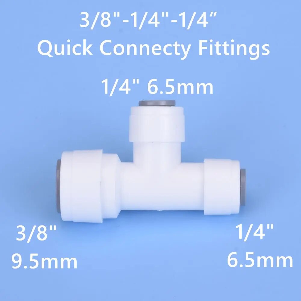 Тройник Т-образного типа RO Фитинг для воды с наружной и внутренней резьбой Быстрое соединение 1/4 3/8 Соединитель для шланга Фильтр для воды Детали обратного осмоса