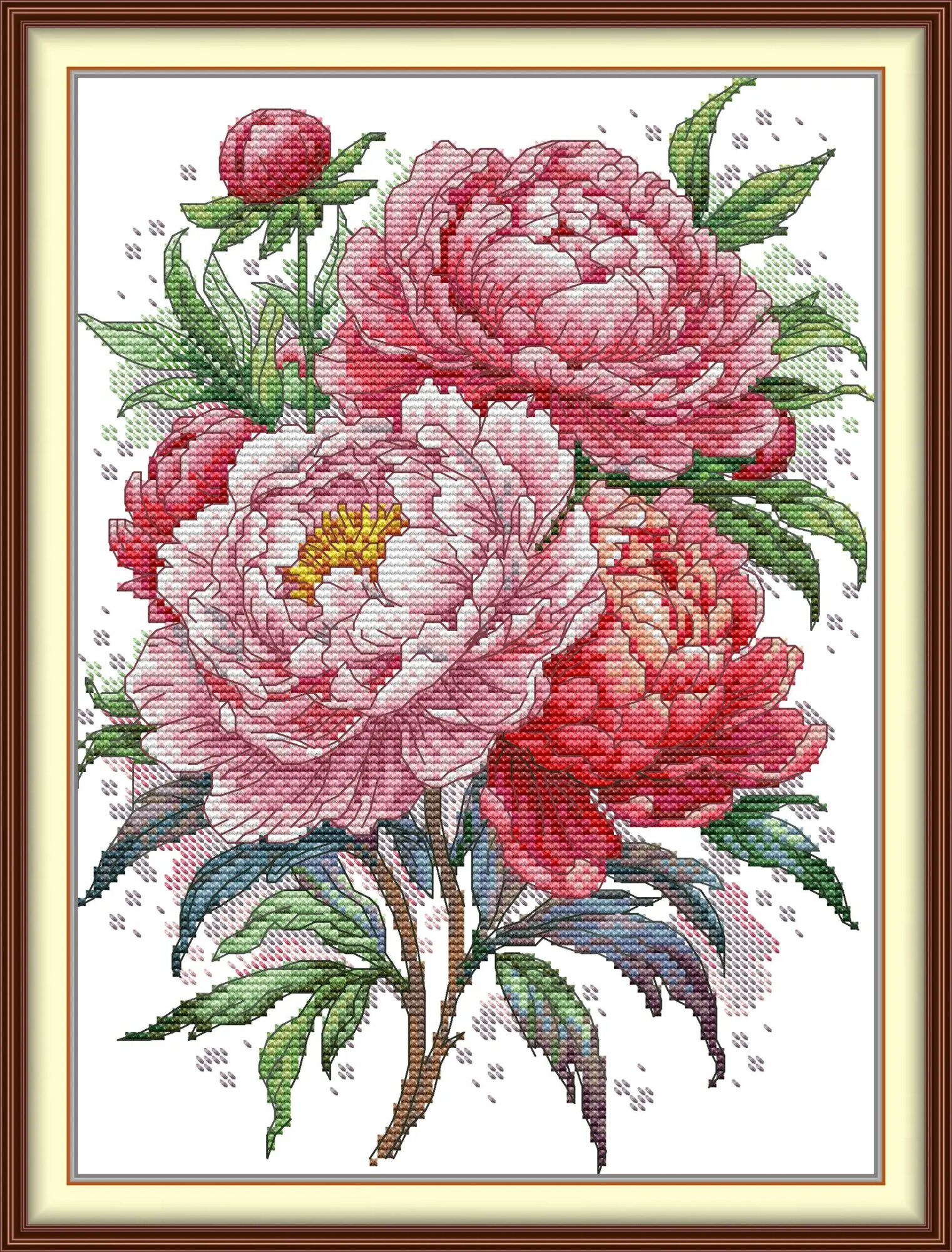Букет пионов, набор для вышивки крестом Aida 14ct 11ct, принт, холст, вышивка крестиком, рукоделие, вышивка, сделай сам, ручная работа