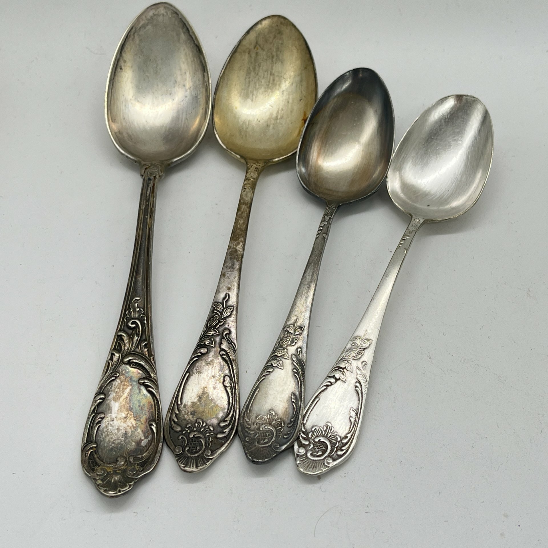 Набор из 2 столовых и 2 десертных ложек (подбор), мНЦ (медь-никель-цинк)