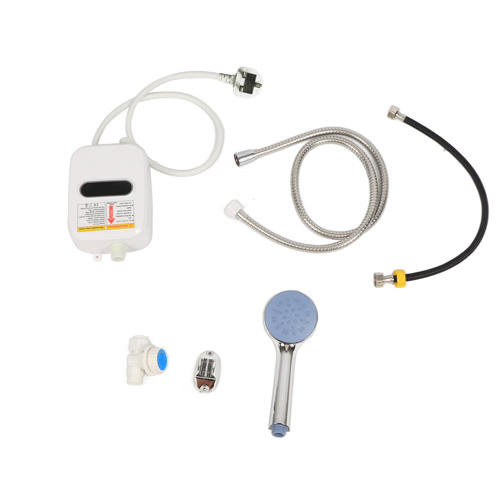 Мгновенный водонагреватель Компактный электрический проточный водонагреватель с ЖК-дисплеем IPX4 Водонепроницаемый Регулируемая температура Быстрый нагрев для ванной комнаты Кухня Британская вилка