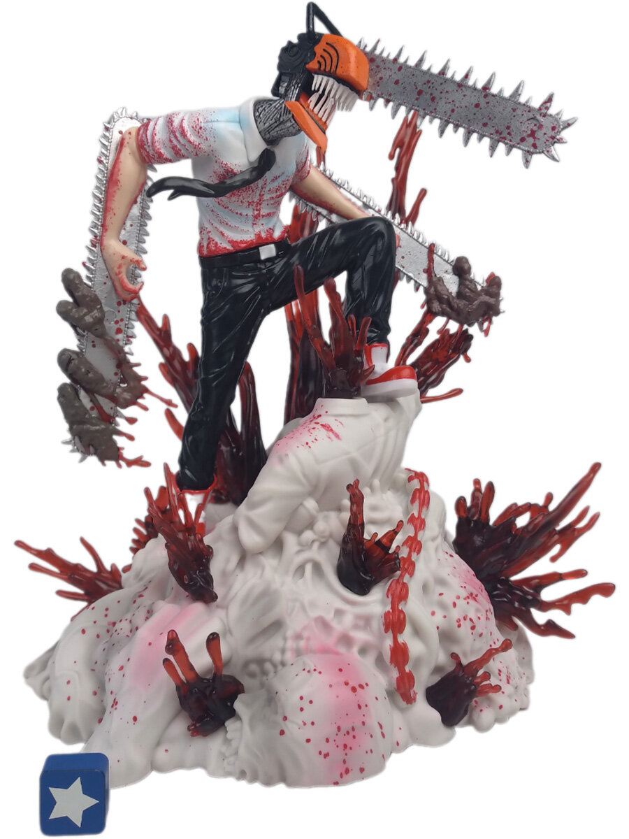 Фигурка аниме Человек бензопила Денджи Chainsaw Man подставка 17 см