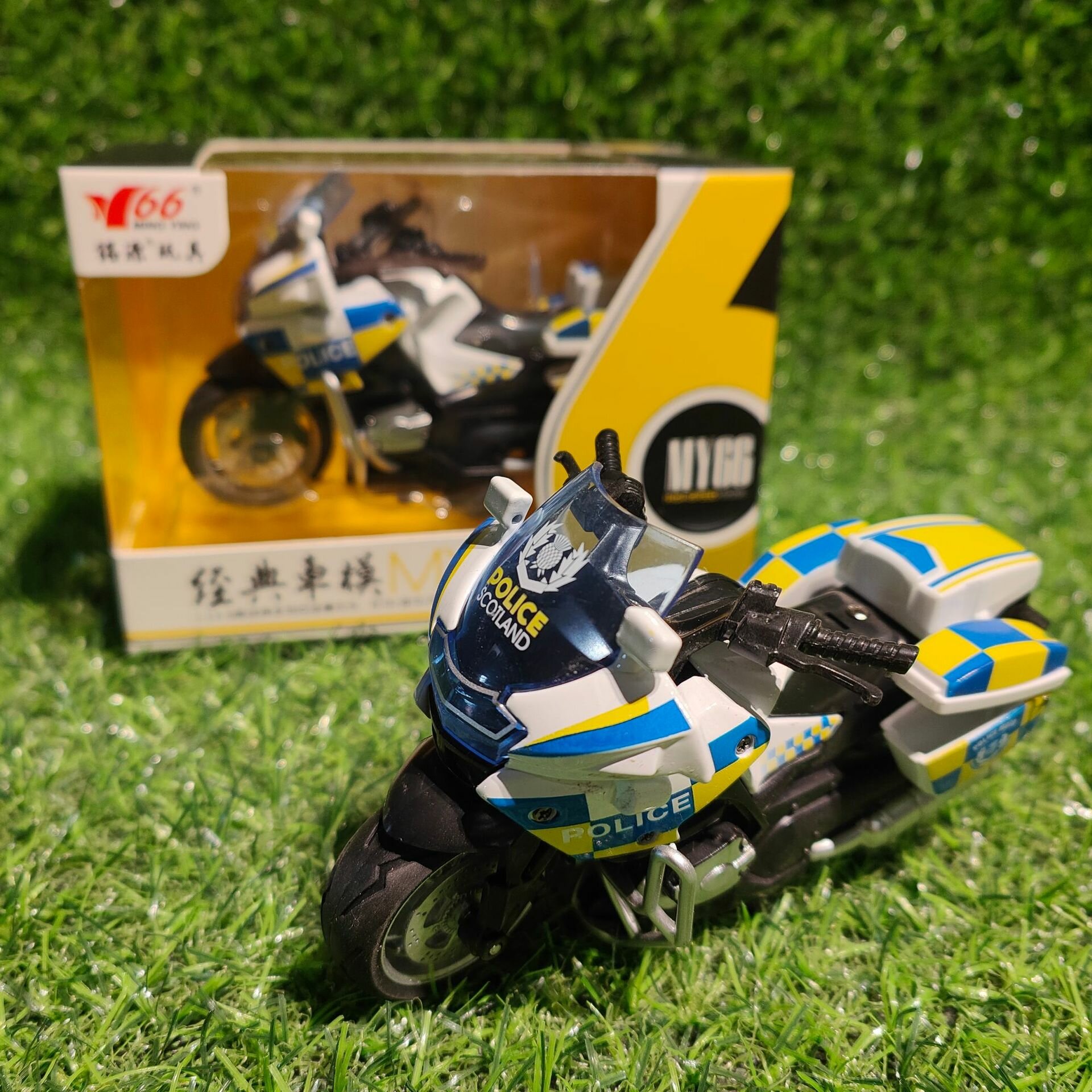 Миньюань 5217, игрушечный полицейский мотоцикл из сплава для детей, модель с функцией обратного хода, имитация патрульного железного кавалерийского мотоцикла, декоративный элемент.