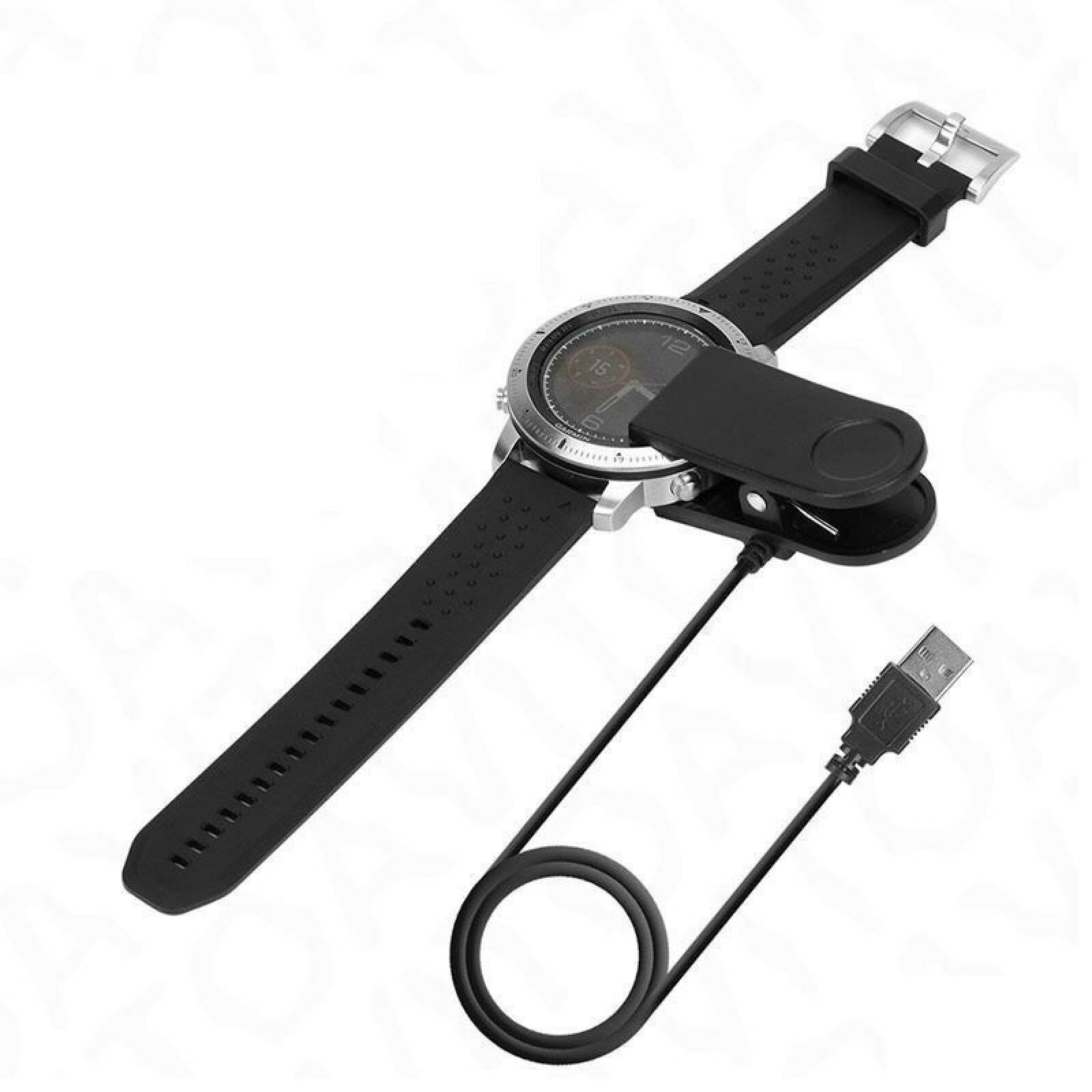 USB-зарядное устройство MyPads с кабелем-прищепкой для Garmin Fenix Chronos черное