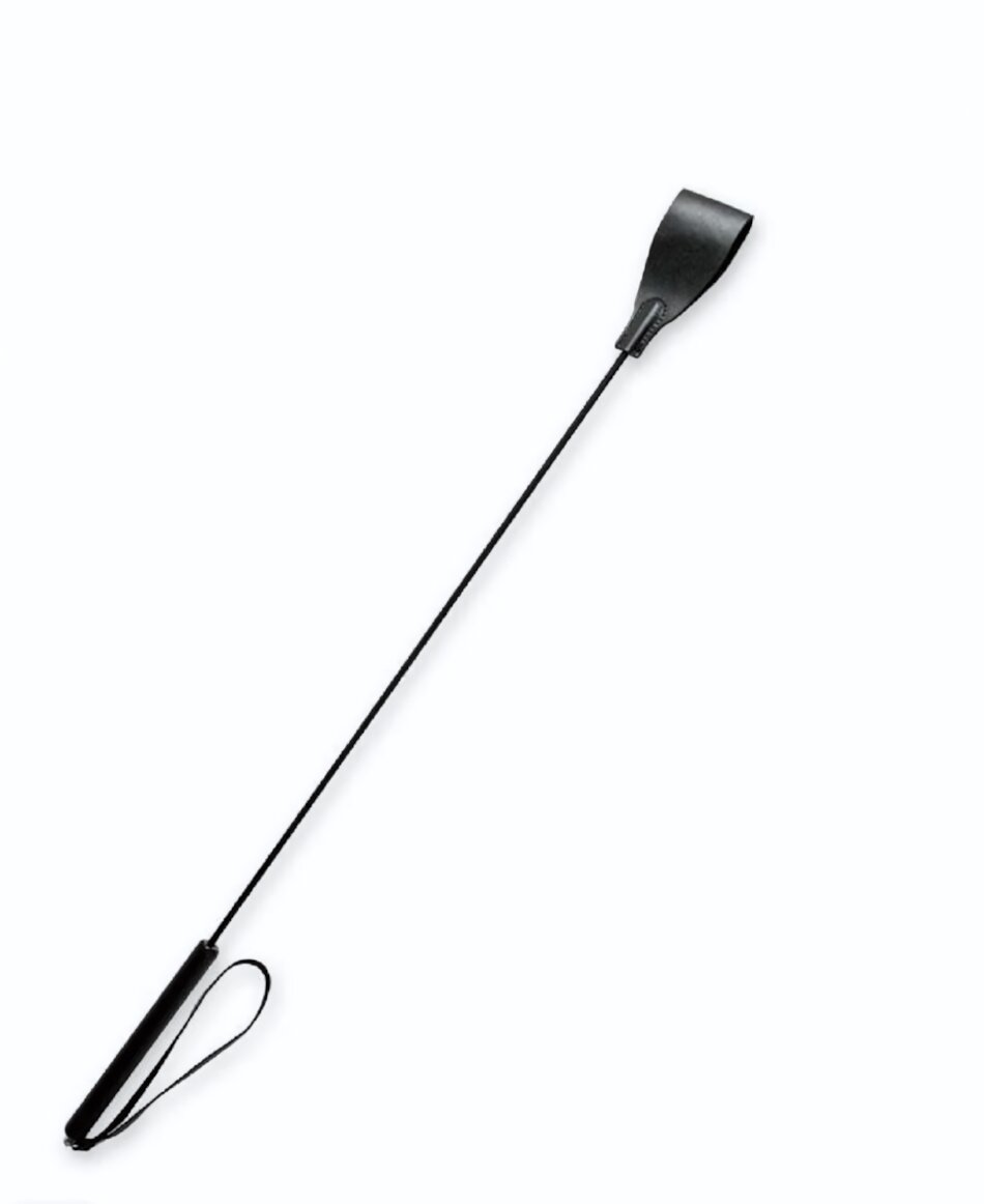 Стек БДСМ "ПодКожей" 75 см, натуральная кожа, черный, с петлей для запястья